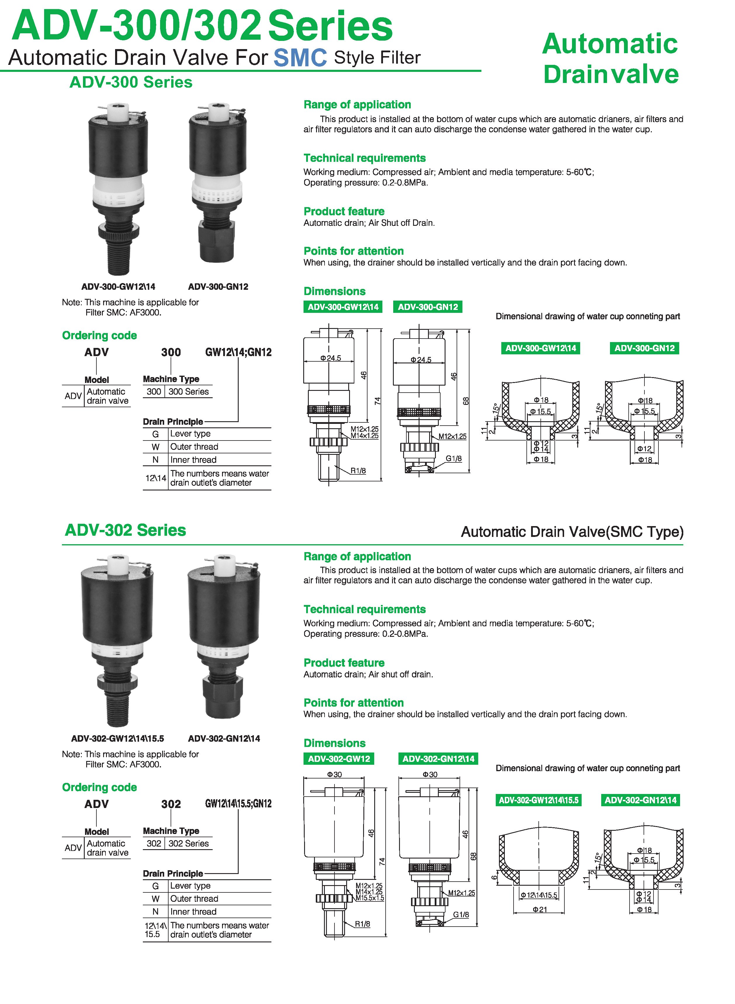 ADV-300/302 Series Automatic Drain Valve - Buy ADV-300/302 Series ...